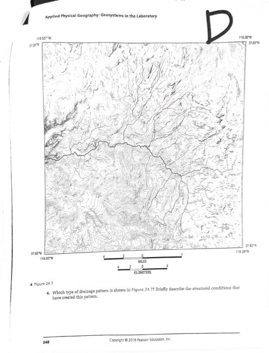 Solved Exercise 1: Fluvial Drainage Patterns \& Features | Chegg.com