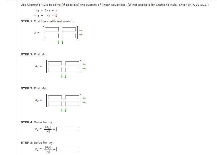 Solved Use Cramer's Rule to solve (if possible) ﻿the system | Chegg.com