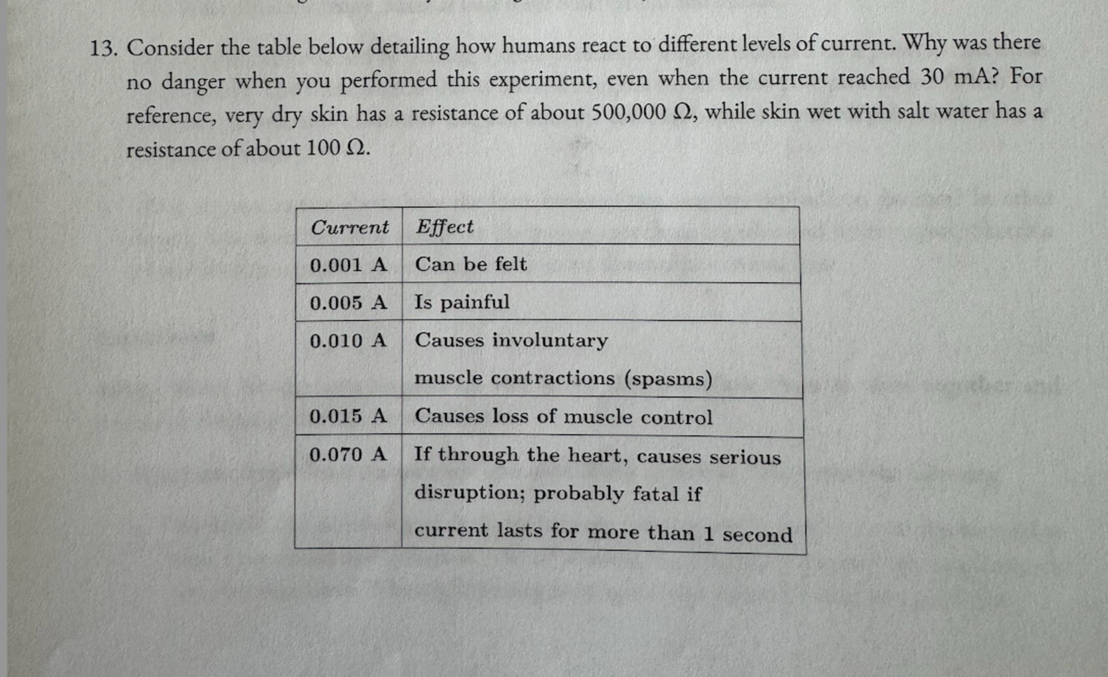 Solved 13. ﻿Consider the table below detailing how humans | Chegg.com