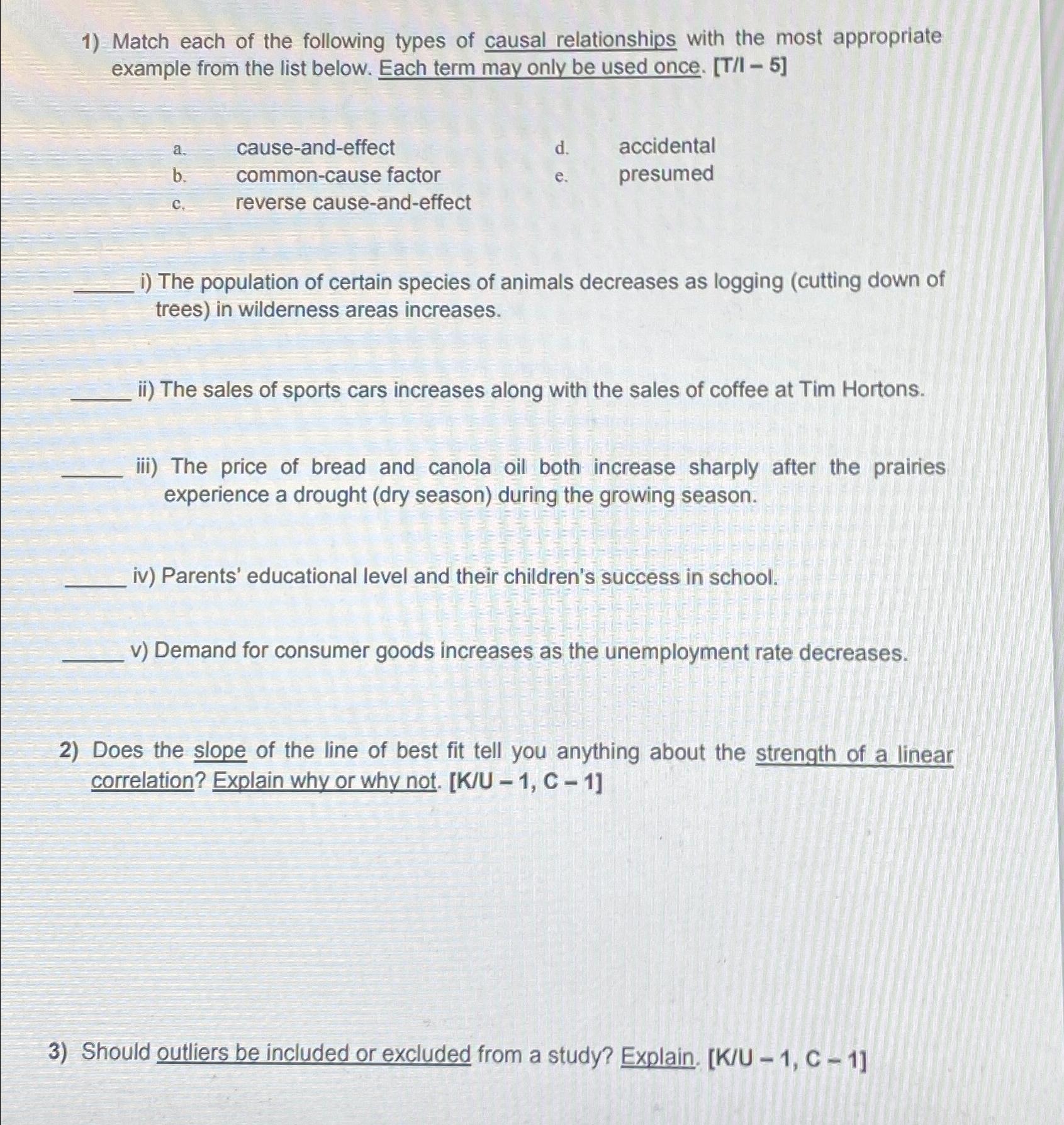 Solved Match each of the following types of causal | Chegg.com