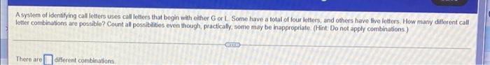 Solved a system of identifying call letters uses call | Chegg.com