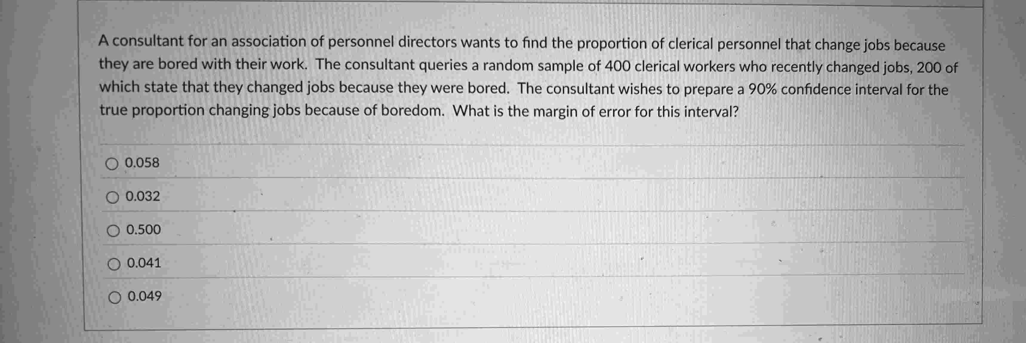 Solved A consultant for an association of personnel | Chegg.com