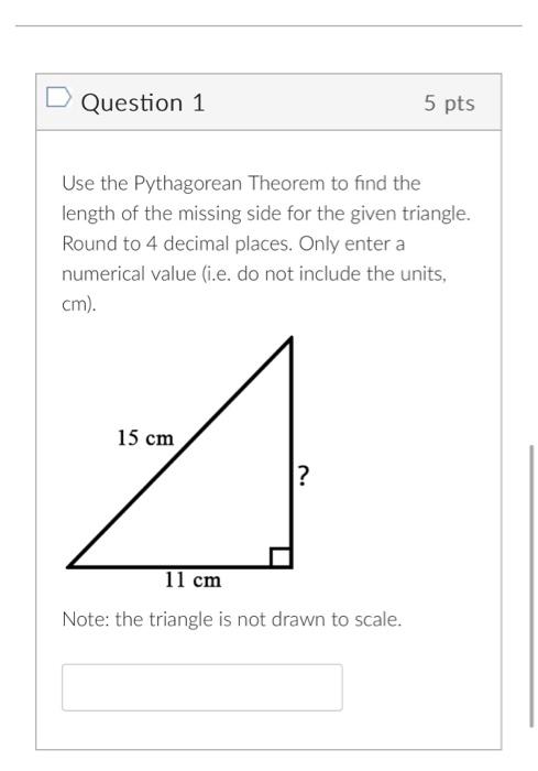 Solved Use the Pythagorean Theorem to find the length of the | Chegg.com