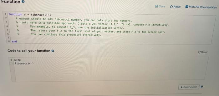 Solved Function 9 Save E Reset Matlab Documentation 1
