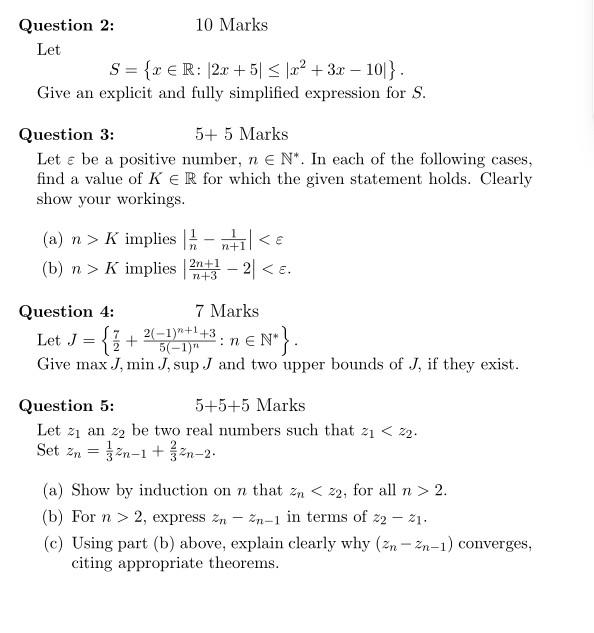 Solved S={x∈R:∣2x+5∣≤∣∣x2+3x−10∣∣}. Give an explicit and | Chegg.com