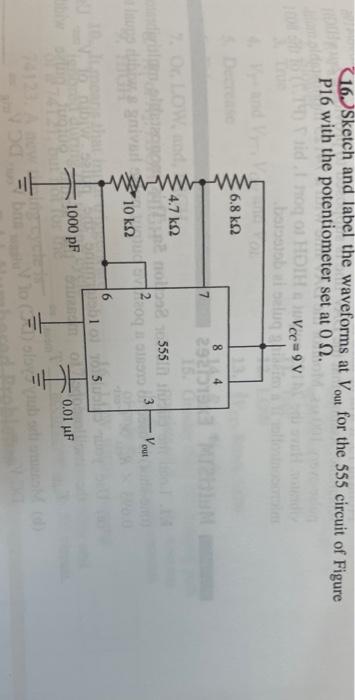Solved 16. Sketch and label the waveforms at Vout for the | Chegg.com