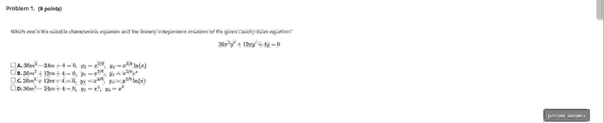 Solved problem 1. (8 | Chegg.com