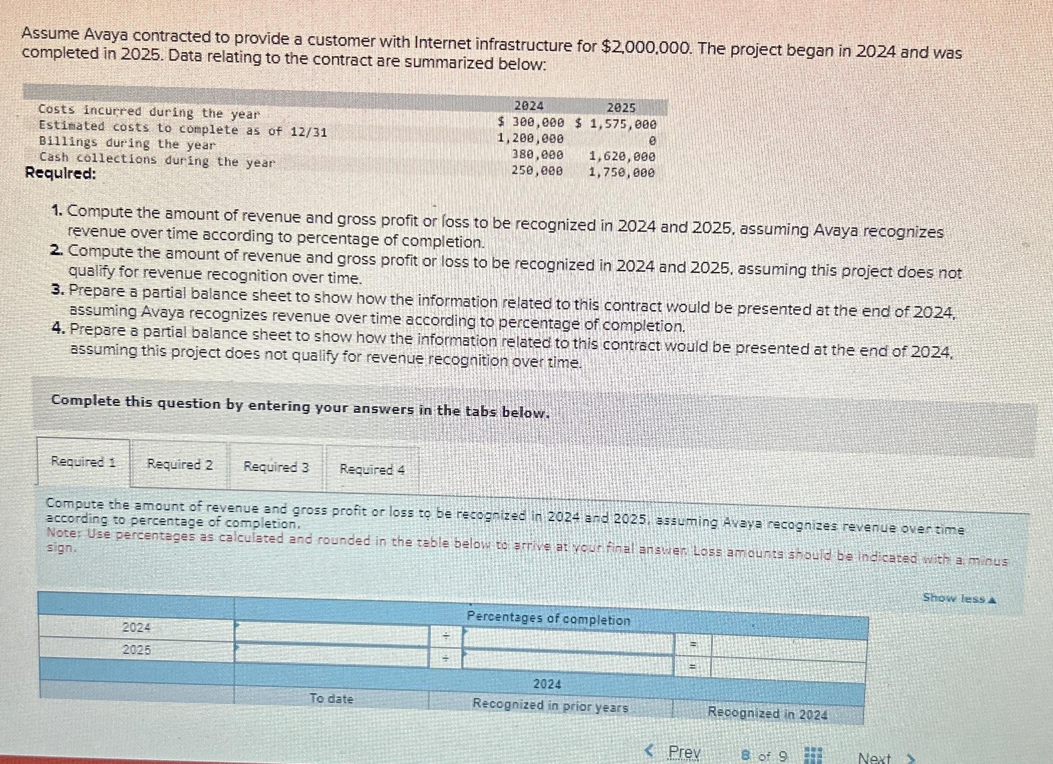 Assume Avaya contracted to provide a customer with | Chegg.com