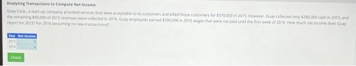 Solved Analyzing Transactions to Compute Net | Chegg.com