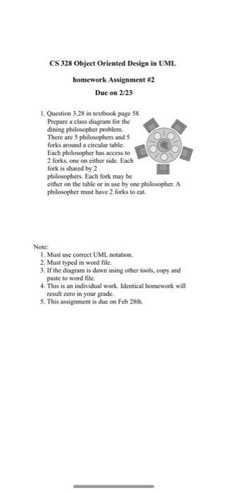 Solved Cs 328 Object Oriented Design In Uml Homework 7265