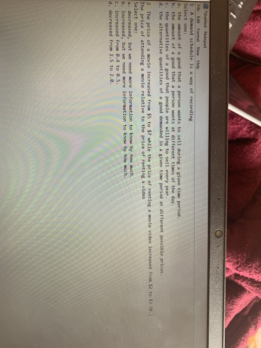 Solved "Untitled - Notepad File Edit Format View Help 1 A | Chegg.com