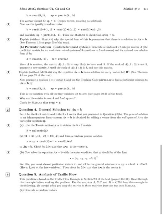 Math 250C, Sections C1, C2 and C3 Matlab #4 p.5 (2) | Chegg.com