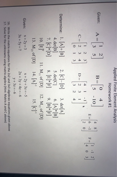 Solved Applied Finite Element Analysis Homework #1 Given: A | Chegg.com