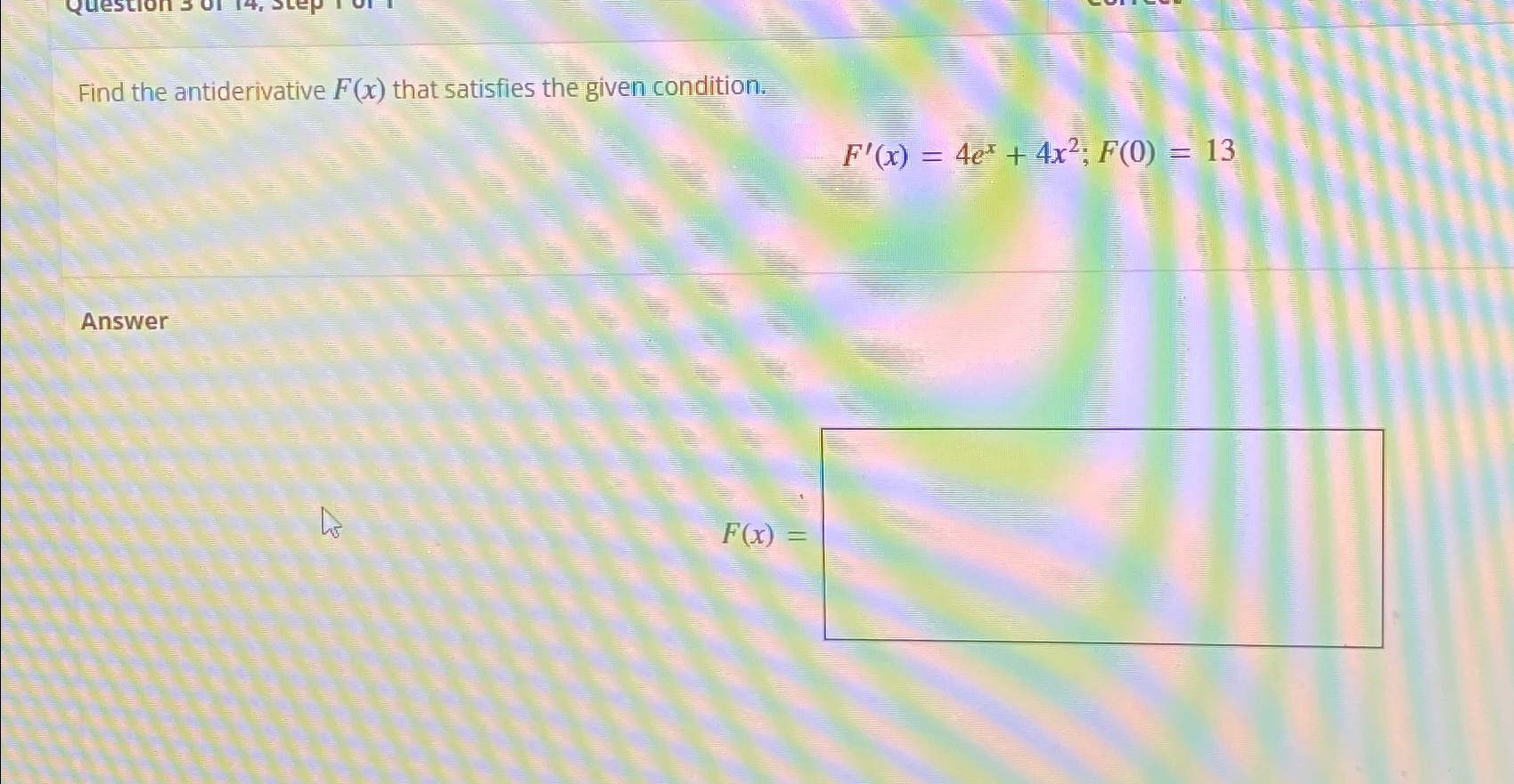 Solved Find the antiderivative F(x) ﻿that satisfies the | Chegg.com