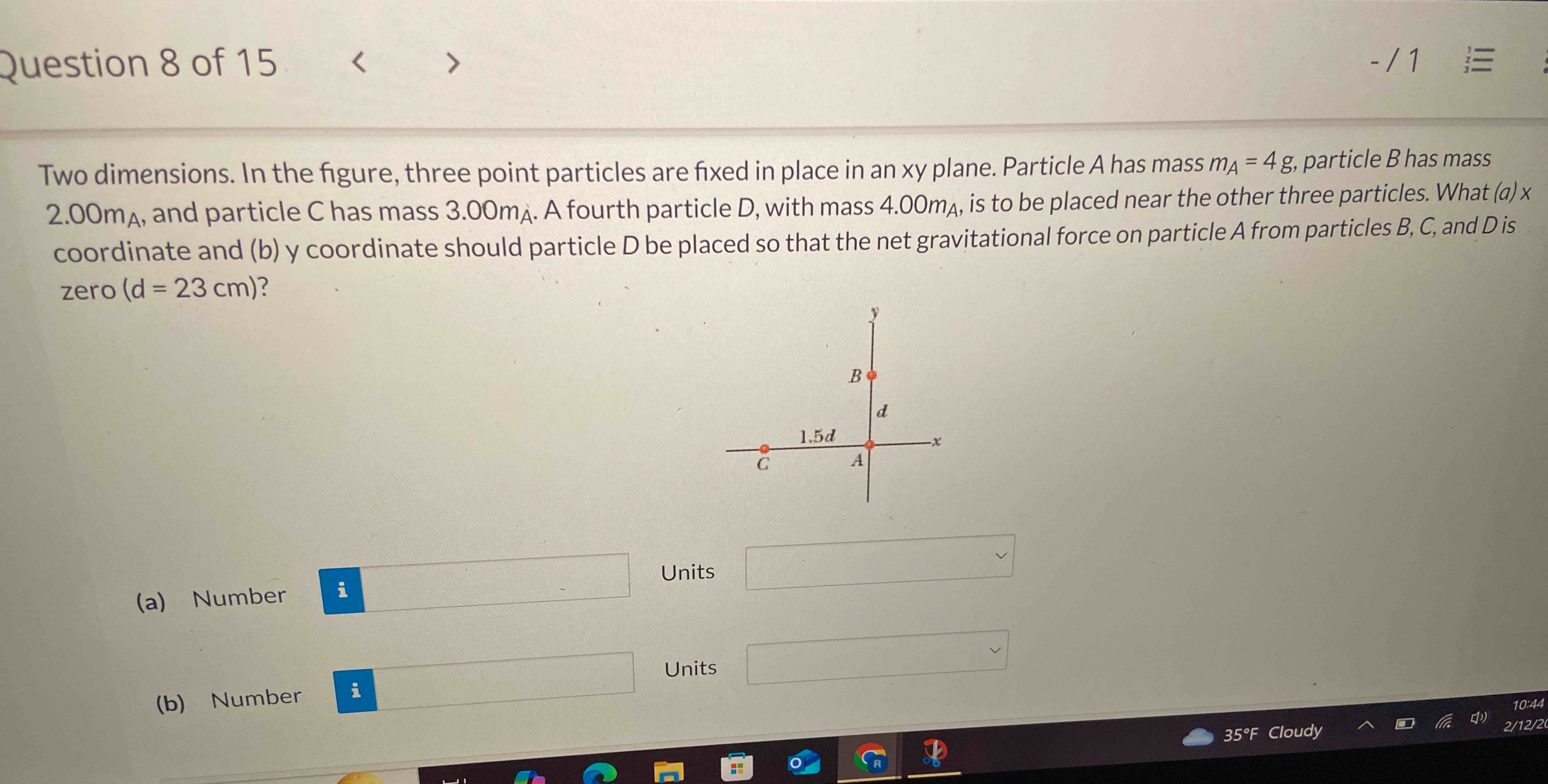 Solved Two dimensions. In ﻿the figure, three point particles | Chegg.com