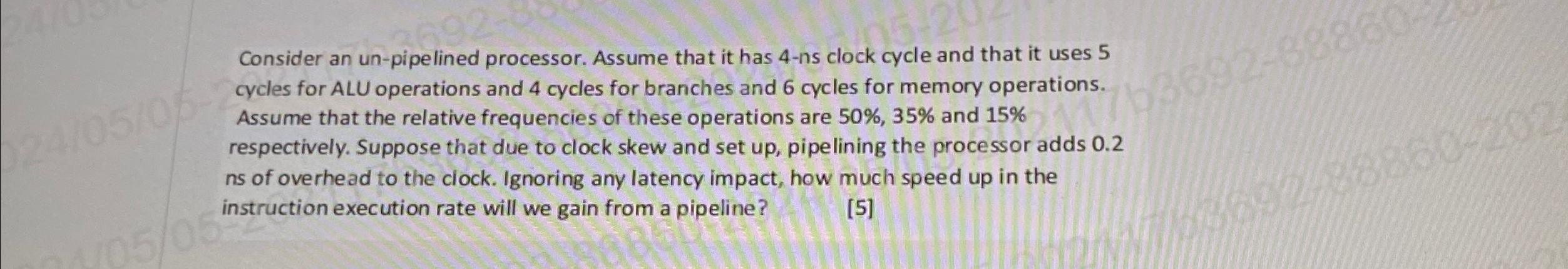 Solved Consider an un-pipelined processor. Assume that it | Chegg.com