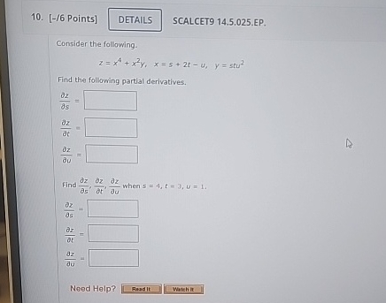 Solved Points]SCALCET9 14.5.025.EP.Consider the | Chegg.com