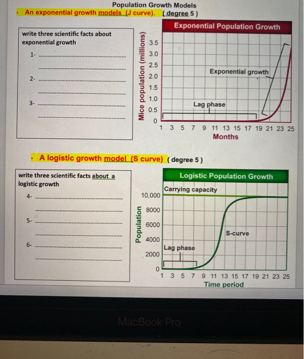 Solved Population Growth Models An exponential growth | Chegg.com