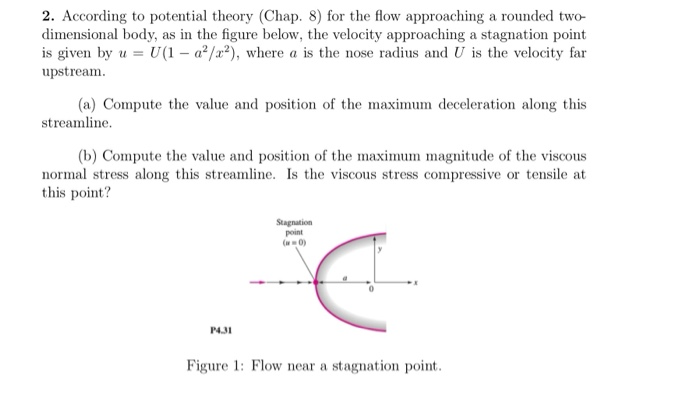 Solved 2. According to potential theory (Chap. 8) for the | Chegg.com