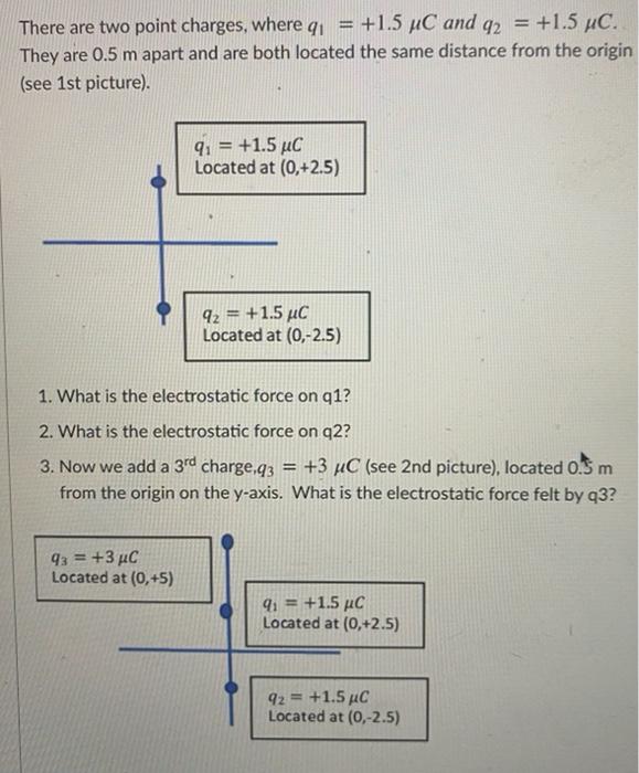 Solved There are two point charges, where 𝑞1=+1.5𝜇𝐶 | Chegg.com