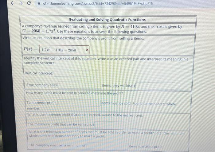 Solved Evaluating and Solving Quadratic Functions A | Chegg.com