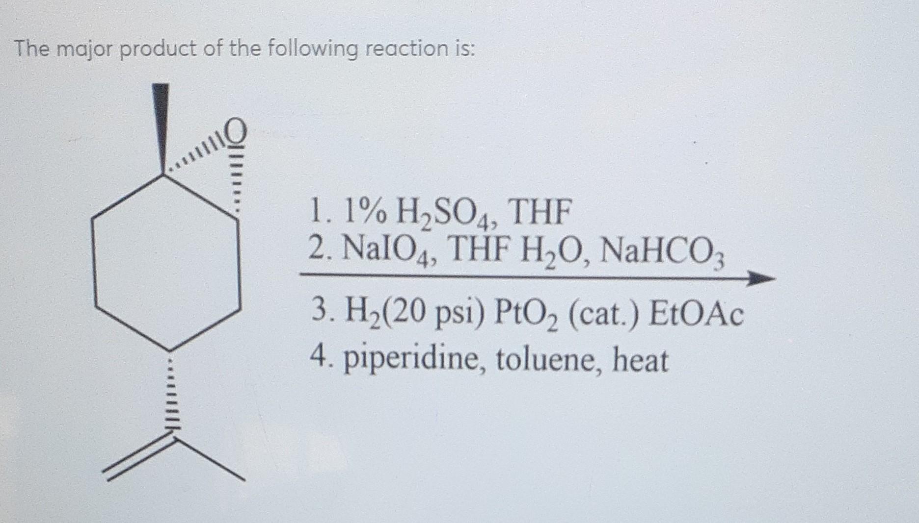 Solved The major product of the following reaction is: 1. | Chegg.com