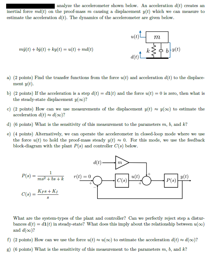 analyze the accelerometer shown below. An | Chegg.com