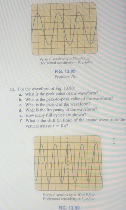 10. For the oscilloscope pattern of Fig. 13.89: a. | Chegg.com