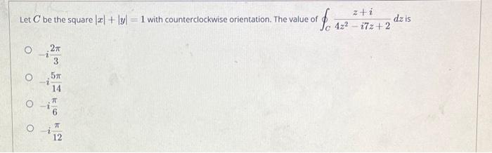 Solved Let C be the square ∣x∣+∣y∣=1 with counterclockwise | Chegg.com