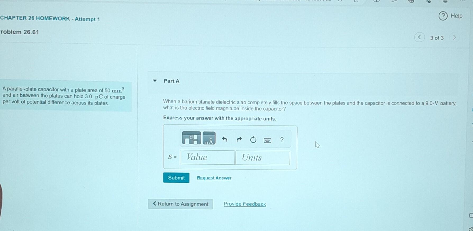 Solved CHAPTER 26 HOMEWORK - Attempt 1 roblem 26.61 A | Chegg.com