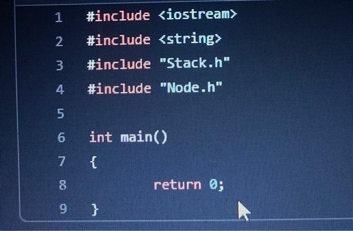 Solved 1 #include #include #include "Stack.h" #include | Chegg.com