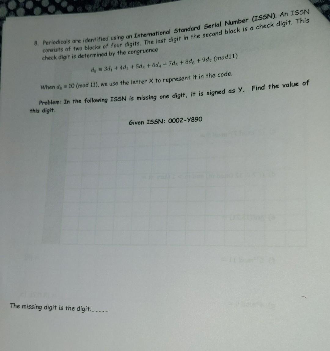Solved 8. Periodicals are identified using an International | Chegg.com
