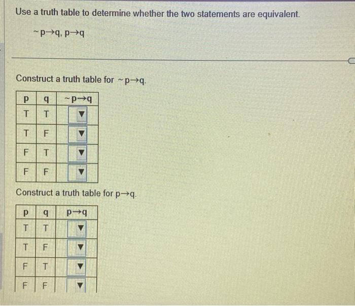 Solved Use a truth table to determine whether the two | Chegg.com