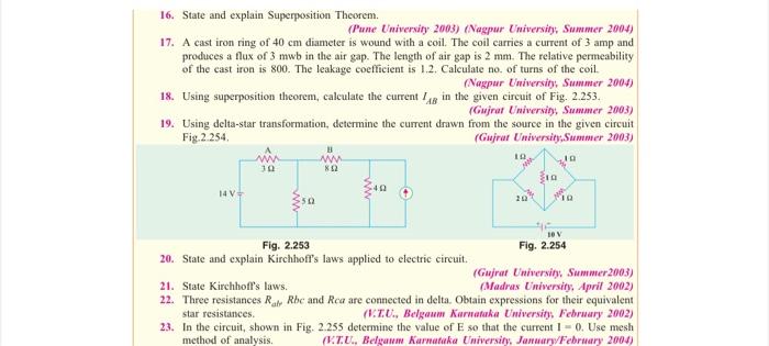 Solved 16. State and explain Superposition Theorem. (Pune | Chegg.com