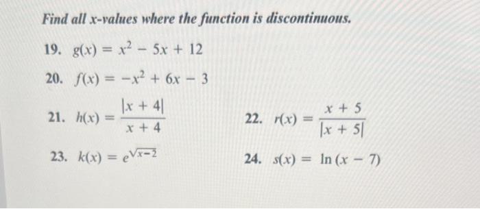 Solved Find all x-values where the function is | Chegg.com