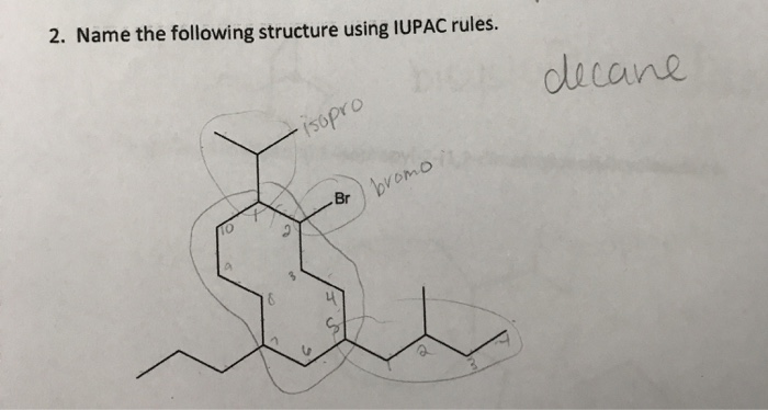 Solved 2. Name the following structure using IUPAC rules. | Chegg.com