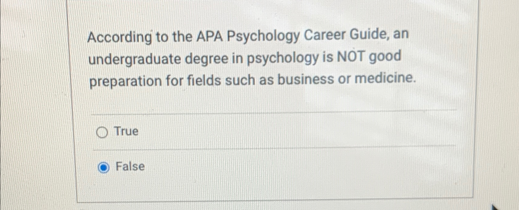 Solved According to the APA Psychology Career Guide, an | Chegg.com