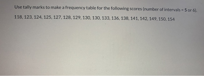 Solved Use tally marks to make a frequency table for the | Chegg.com
