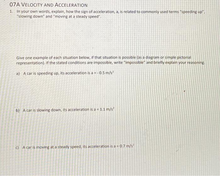 Solved 06 POSITION AND VELOCITY 1. Define the following | Chegg.com