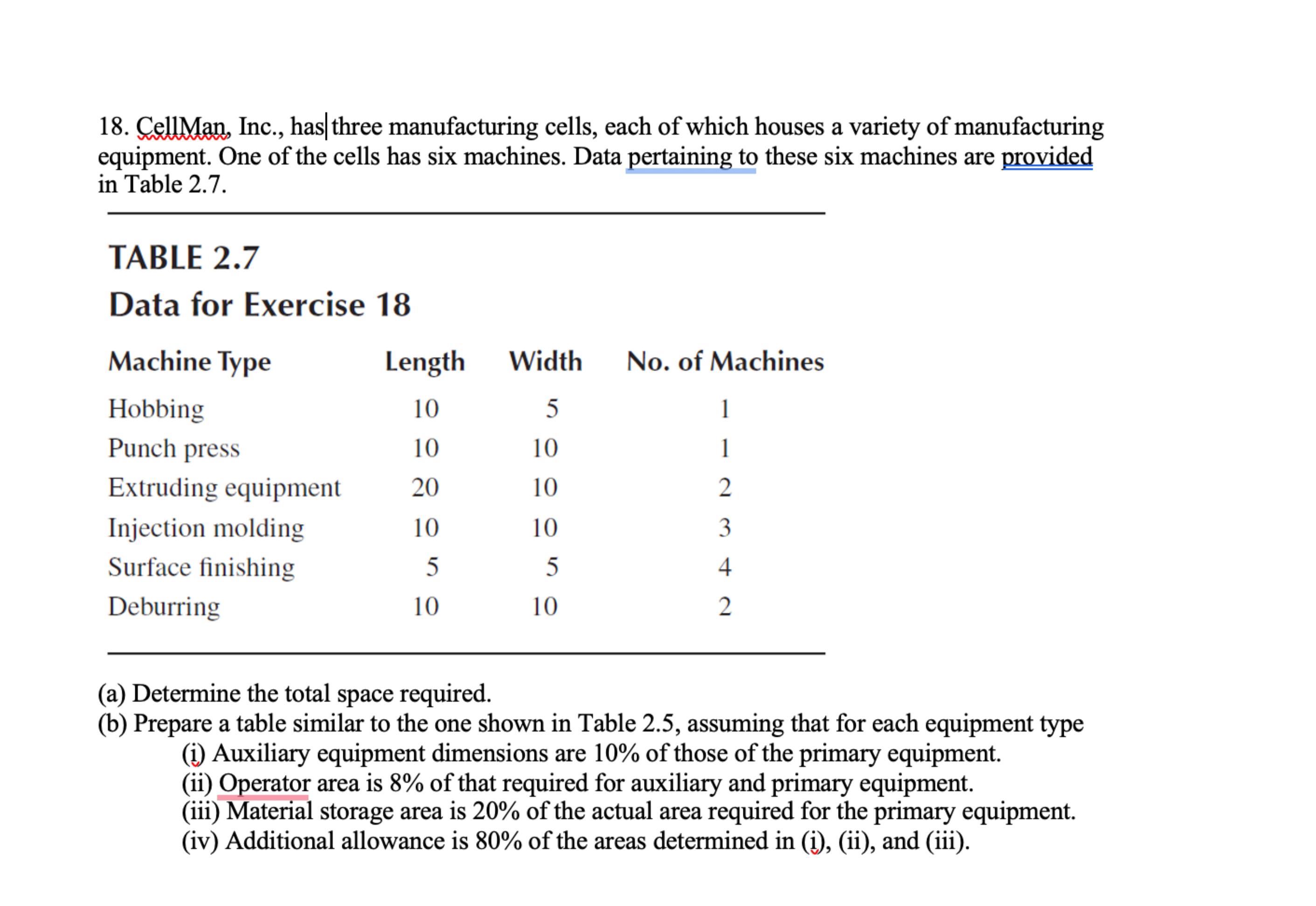 Solved CellMan, Inc., has|three manufacturing cells, each of | Chegg.com