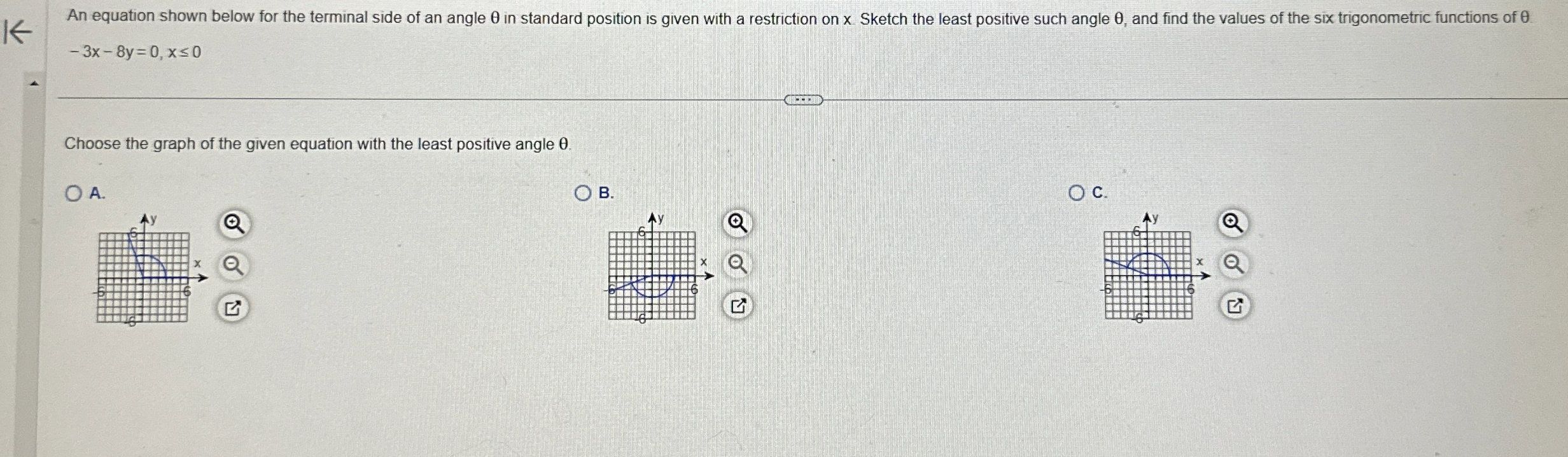 Solved An equation shown below for the terminal side of an | Chegg.com