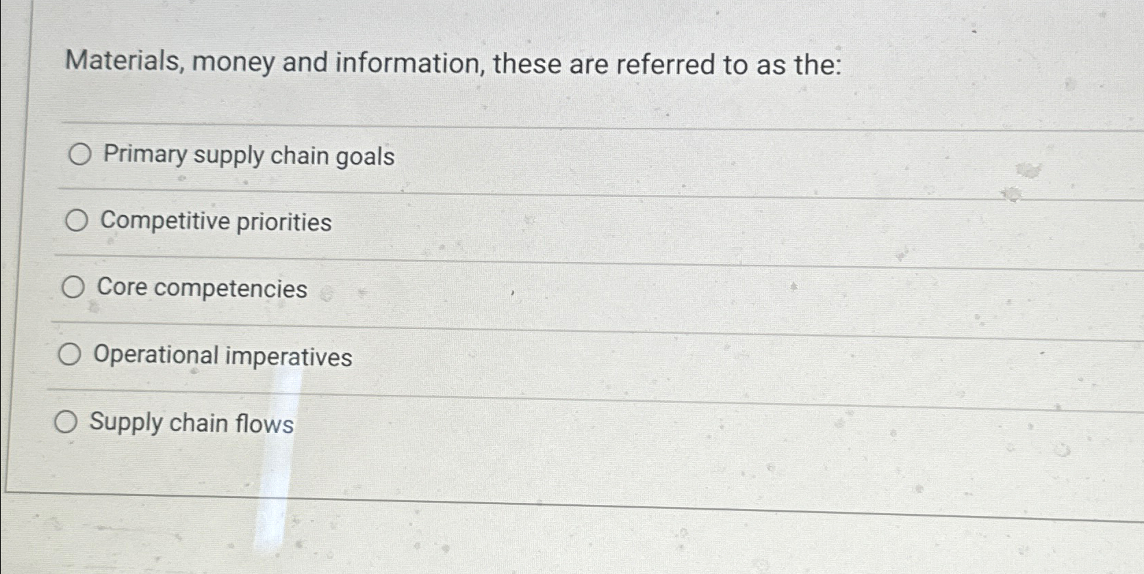 Solved Materials, money and information, these are referred | Chegg.com