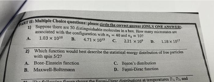 Solved ART II: Multiple Choice questions: please circle the | Chegg.com