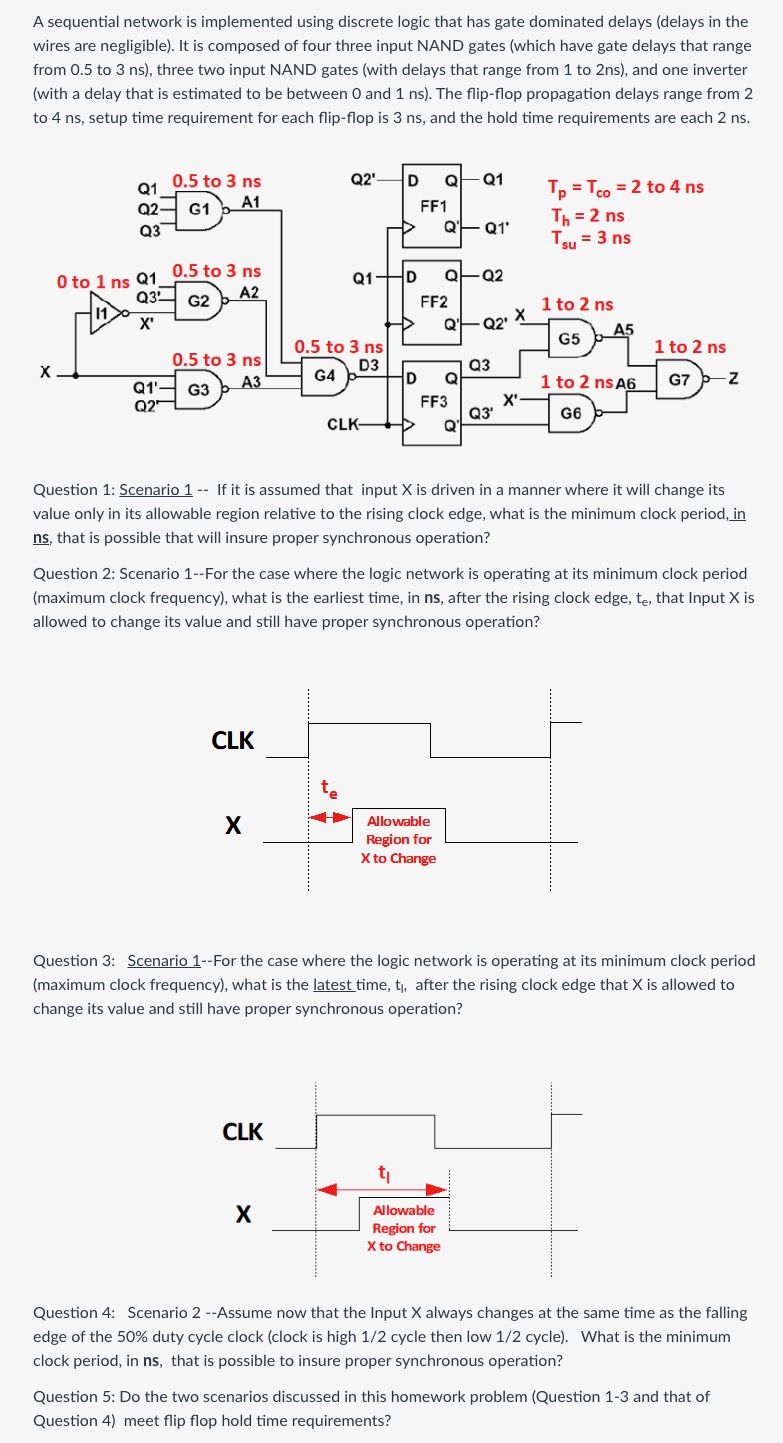 A sequential network is implemented using discrete | Chegg.com