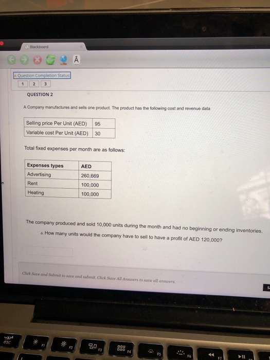Solved Blackboard А Question Completion Status 1 2 3 | Chegg.com