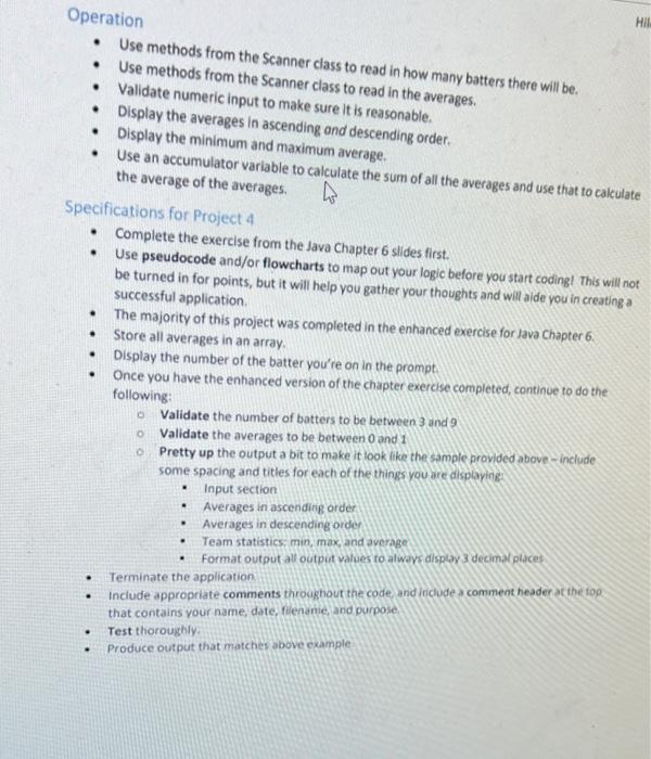 Solved ject 4: Batting Average Bnter the number of batters: | Chegg.com