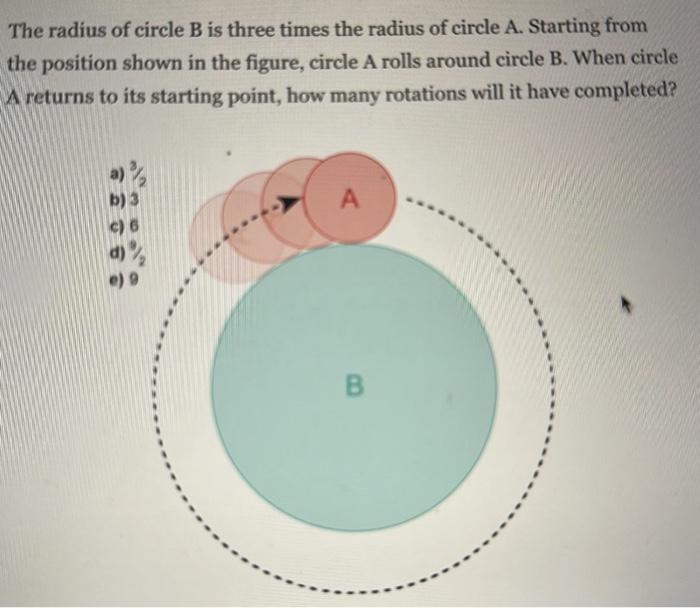Solved The radius of circle B is three times the radius of | Chegg.com