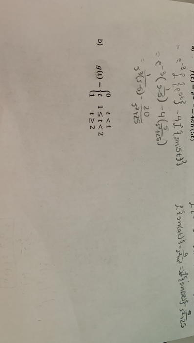 Solved d). (t) = -4sin (5) FL {sincat)? 2 sinist} 32425 = e | Chegg.com