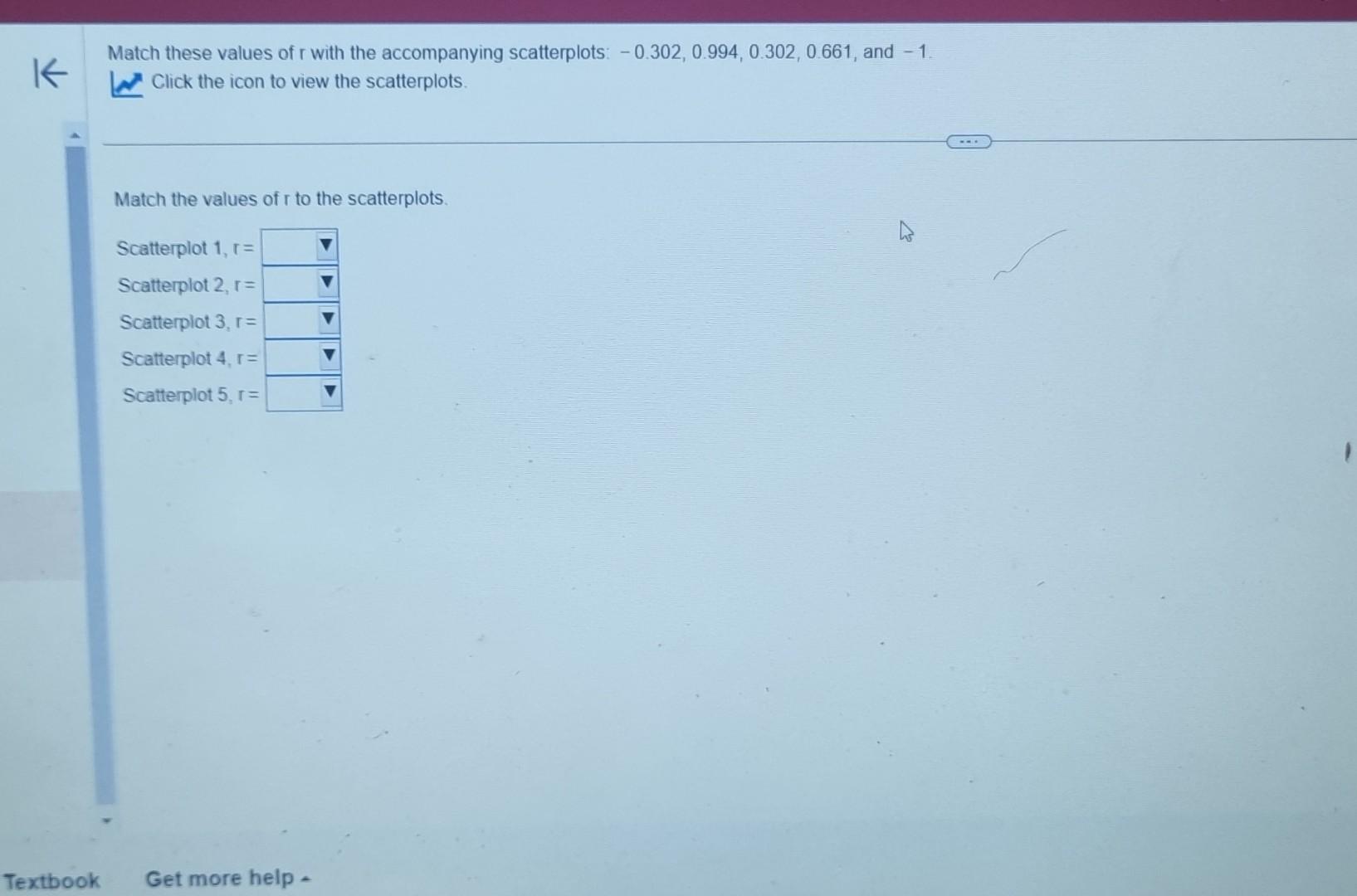 Solved Match these values of r with the accompanying | Chegg.com