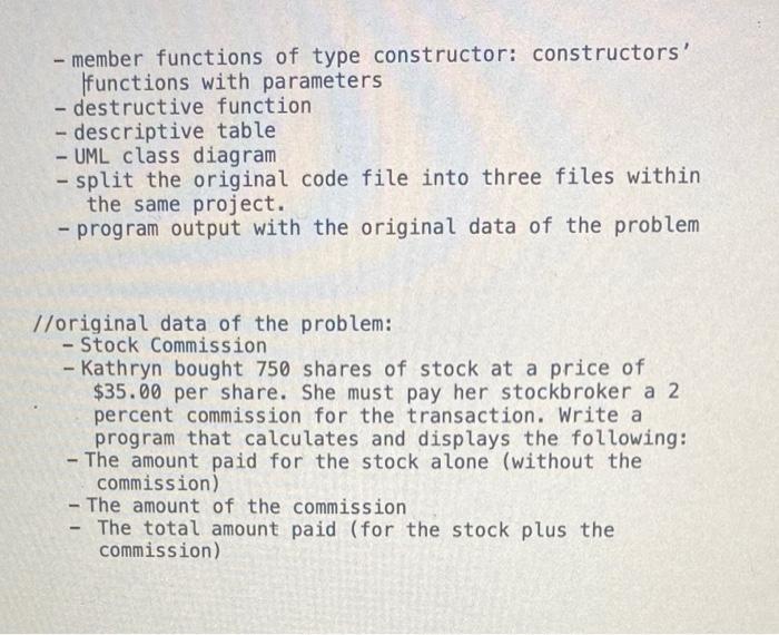 Solved first part are the instructions and the second part | Chegg.com